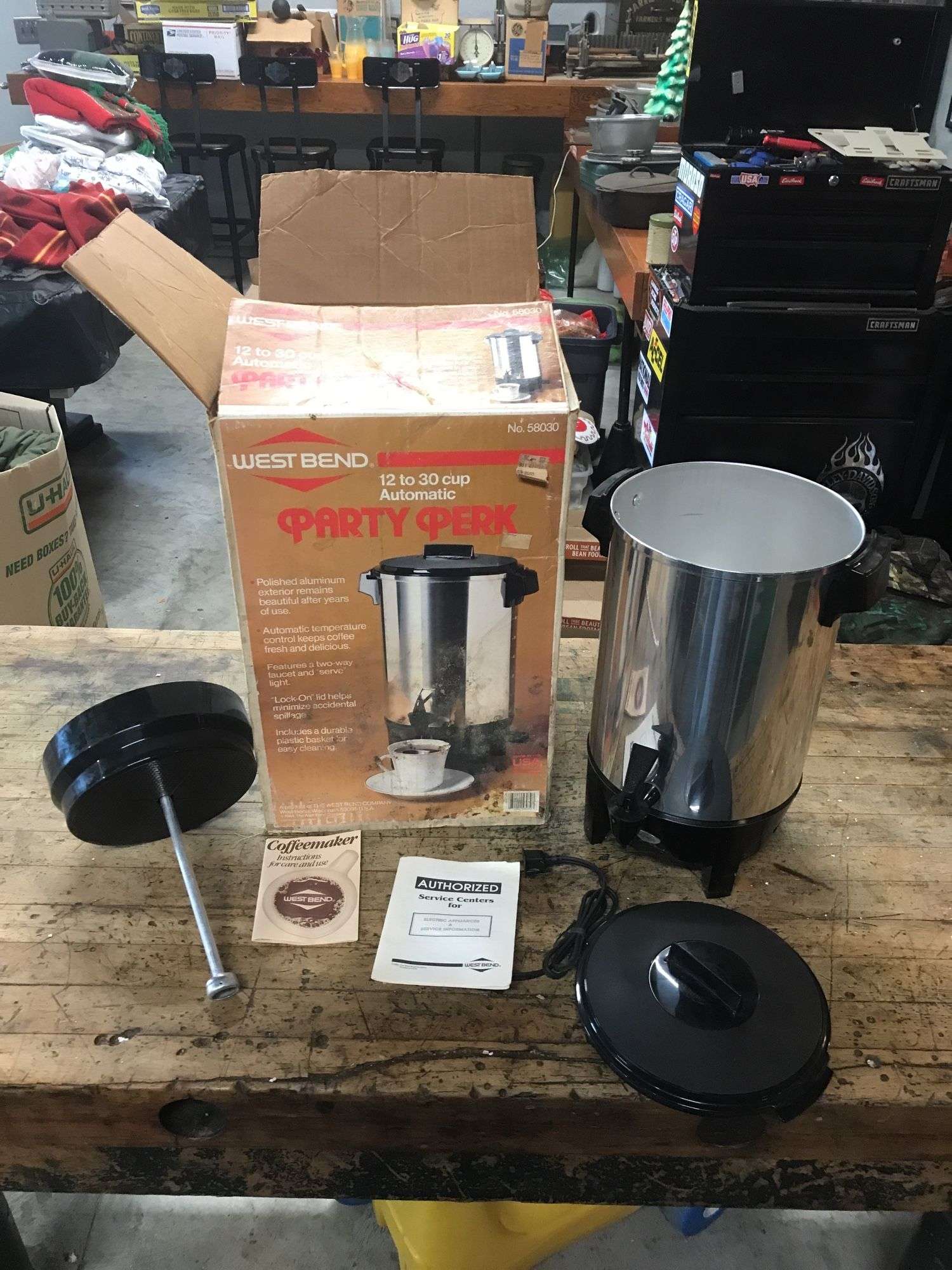 Vintage West Bend Party Perk Coffee Pot - Kaufman Realty & Auctions