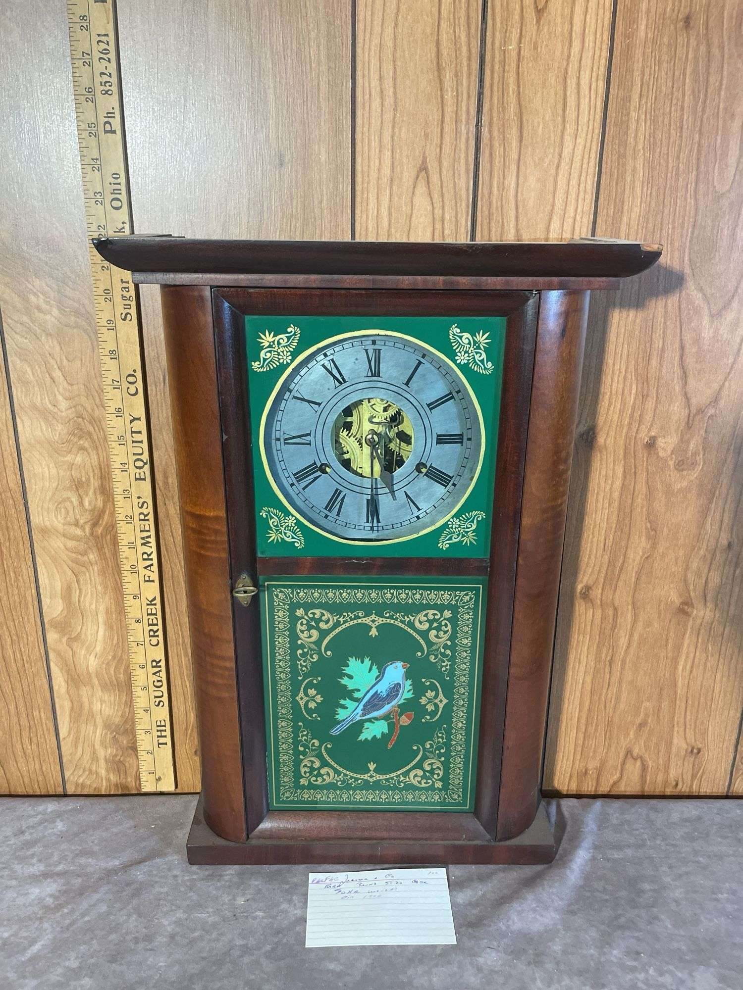 Jerome & Co 30 hr mantel clock - Circ 1840 - Kaufman Realty & Auctions