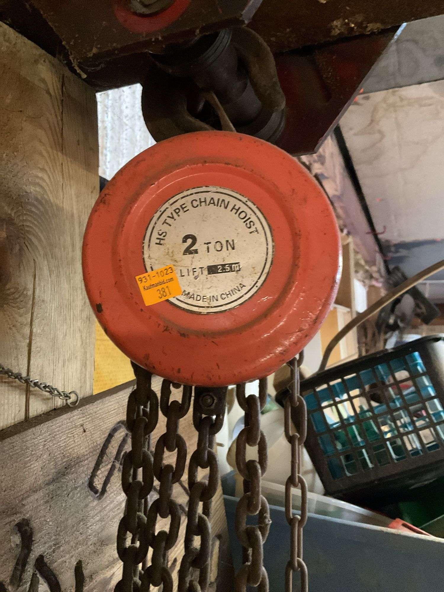 HS Type 2 Ton Chain Hoist - Kaufman Realty & Auctions