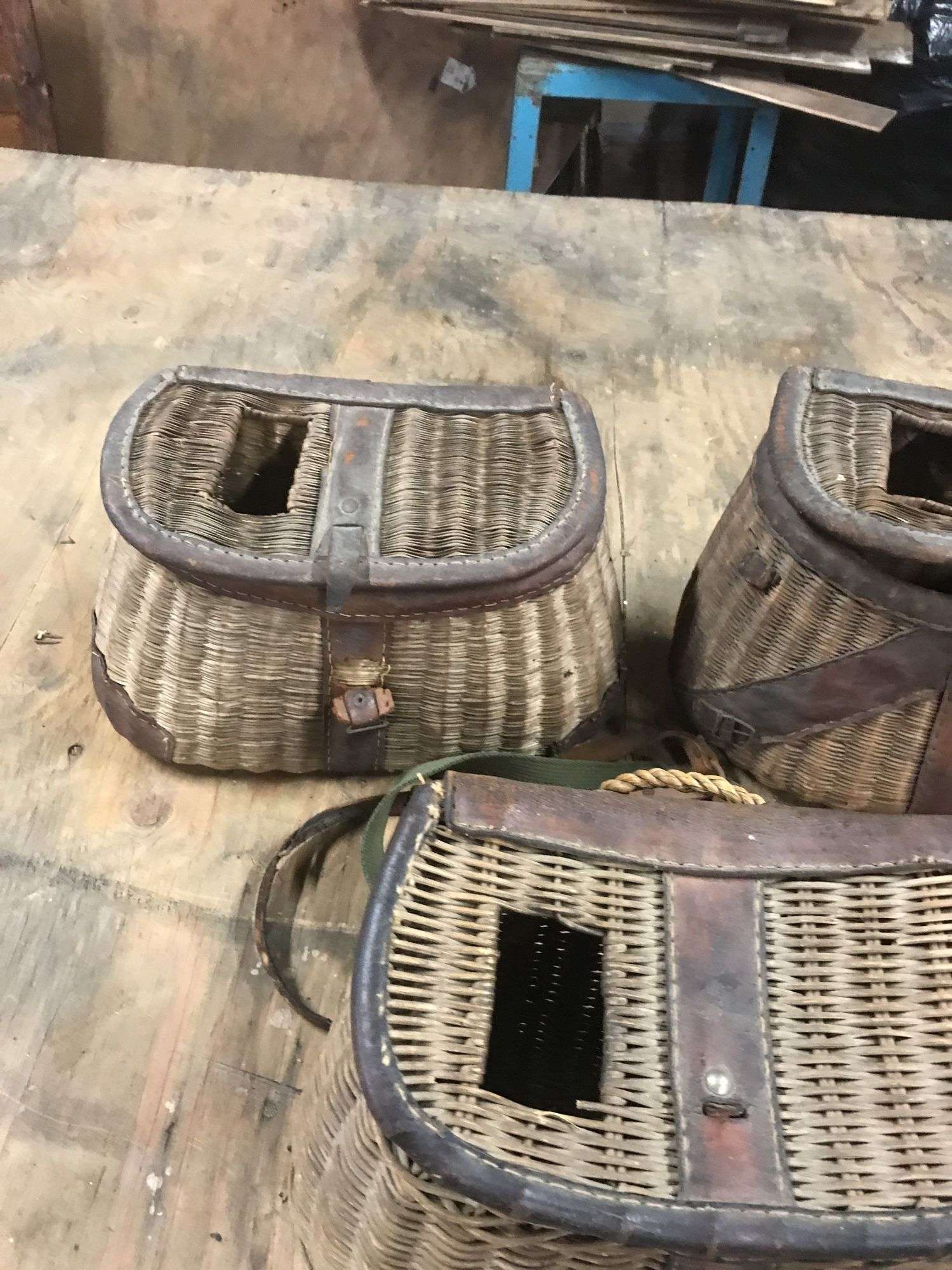 Three Antique Fishing Baskets - Kaufman Realty & Auctions