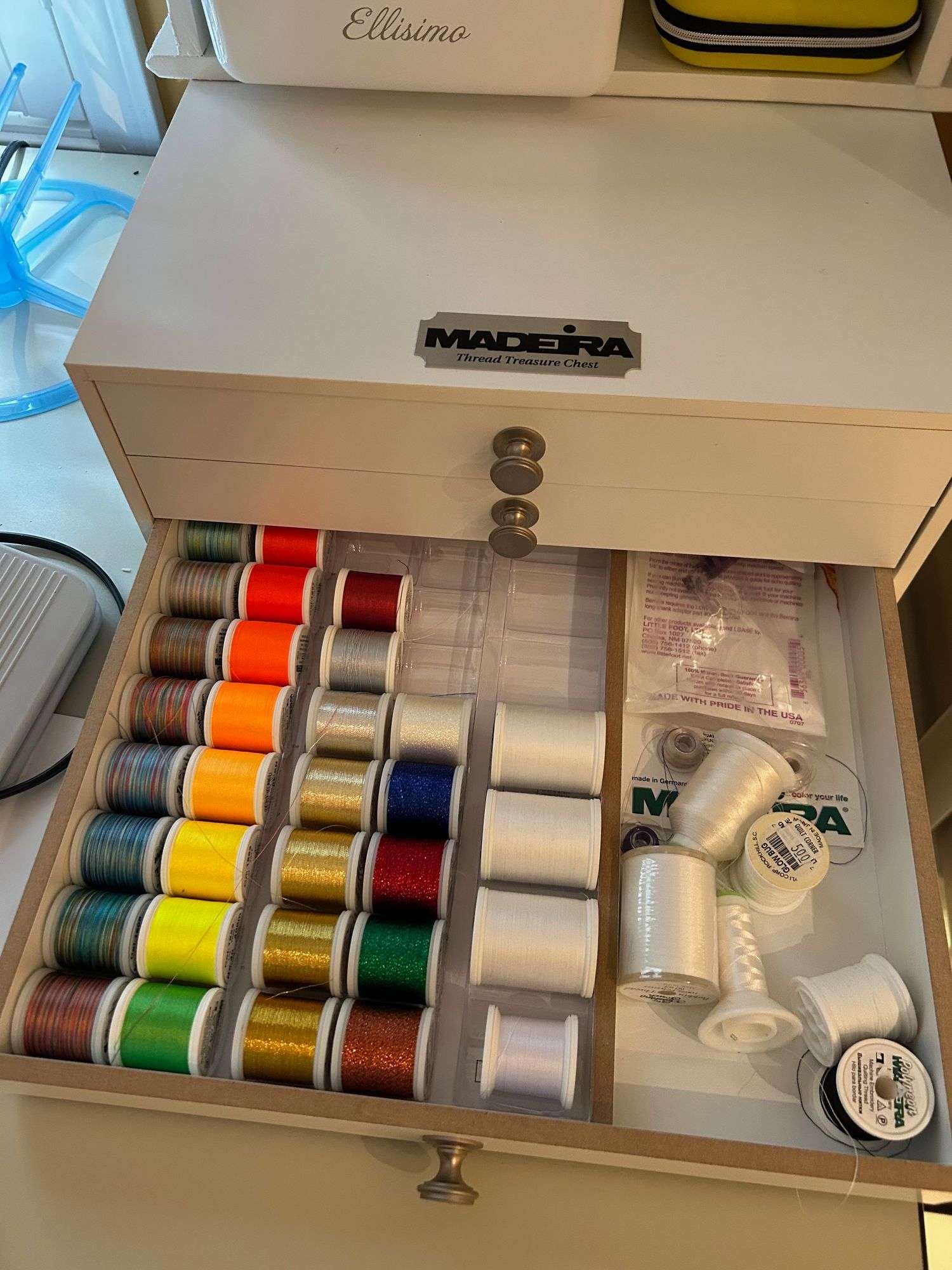 Madeira 3-Drawer Treasure Chest. Drawers are full of thread as shown in ...