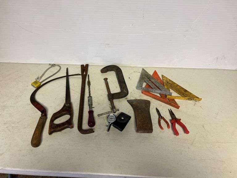 Squares, saw, sickle, clamp, misc - Kaufman Realty & Auctions