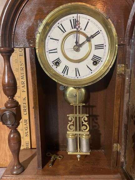Kroeber walnut mantel clock - Circ 1888 - Kaufman Realty & Auctions