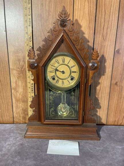 Ingraham 8-day walnut mantel clock - Kaufman Realty & Auctions