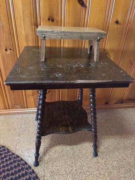 Vintage Stand & Sm Bench - Kaufman Realty & Auctions