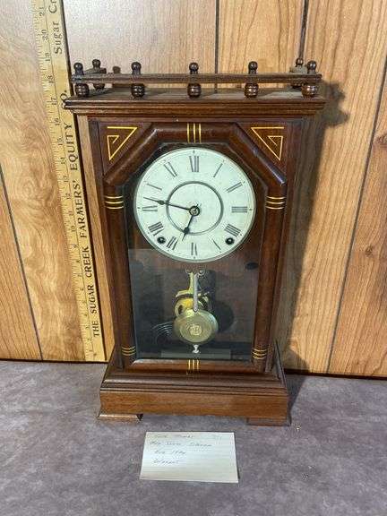 Seth Thomas walnut mantel clock - Circ 1894 - Kaufman Realty & Auctions