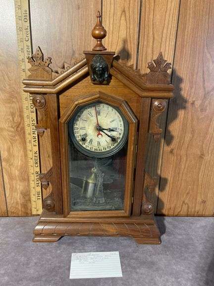 Ingraham 8-day walnut mantel clock - Circ 1875 - Kaufman Realty & Auctions
