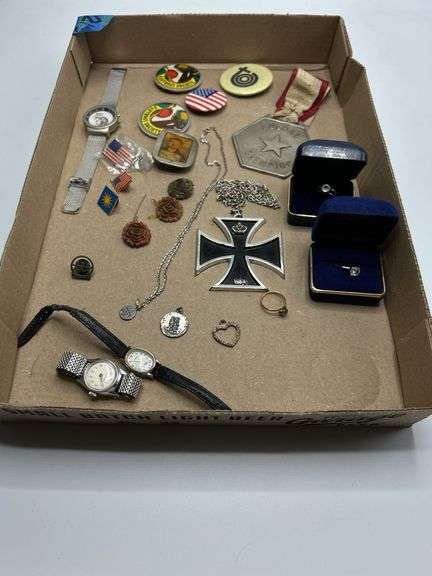 RINGS, NECKLACES, WATCHES, AND PINS - Kaufman Realty & Auctions