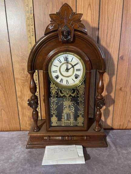 Kroeber walnut mantel clock - Circ 1888 - Kaufman Realty & Auctions
