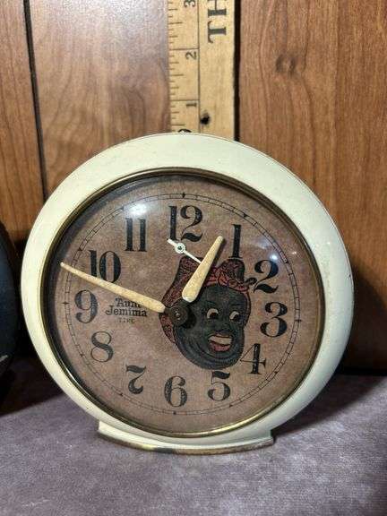 (3) antique alarm clocks - Union Pacific Railroad, Aunt Jemima & Lux ...