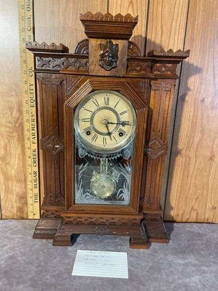 Gilbert 8-day walnut mantel clock - Circ 1875 - Kaufman Realty & Auctions