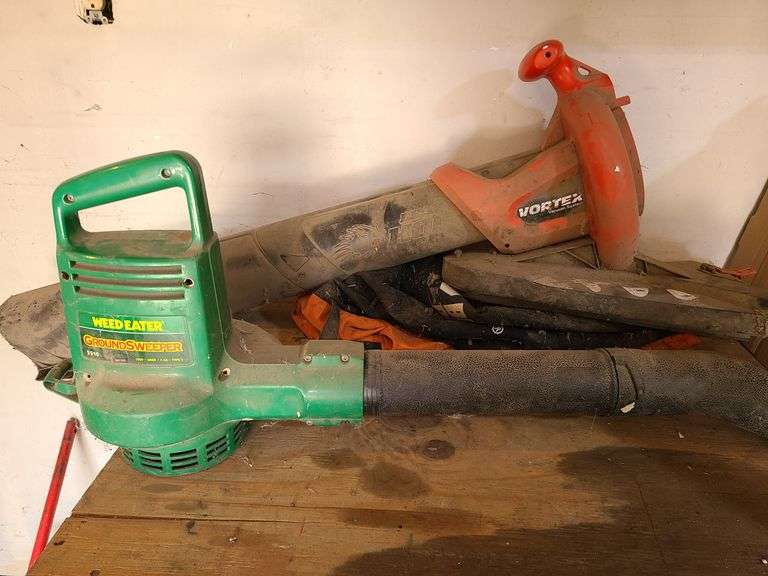Black and Decker Vortex Electric Leaf Vacuum, Weedeater 2510 Ground Sweeper Electric Leaf Blower ...
