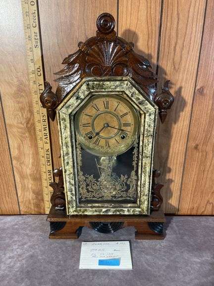 Ingraham walnut mantel clock - Circ 1877 - Kaufman Realty & Auctions