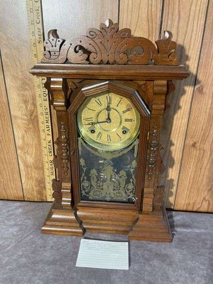 Ingraham 8-day walnut mantel clock - Circ 1880 - Kaufman Realty & Auctions