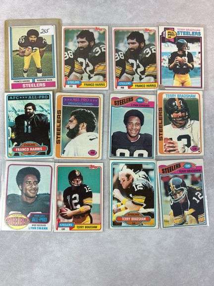 (12) 1970's & 80's Pittsburgh Steelers Cards - Franco, Bradshaw & Swann ...