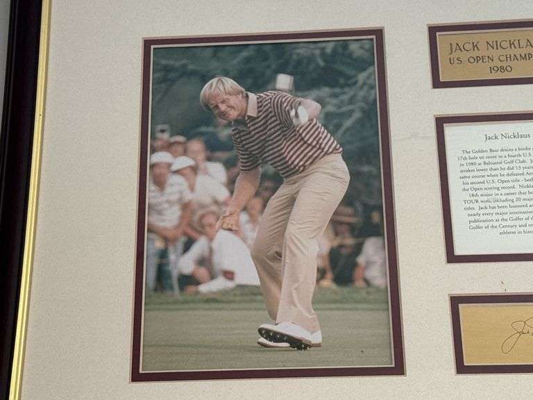 Jack Nicklaus 1980 US Open Champion Plaque - Kaufman Realty & Auctions