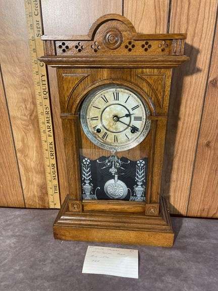 Seth Thomas Oak mantel clock - Circ 1894 - Kaufman Realty & Auctions