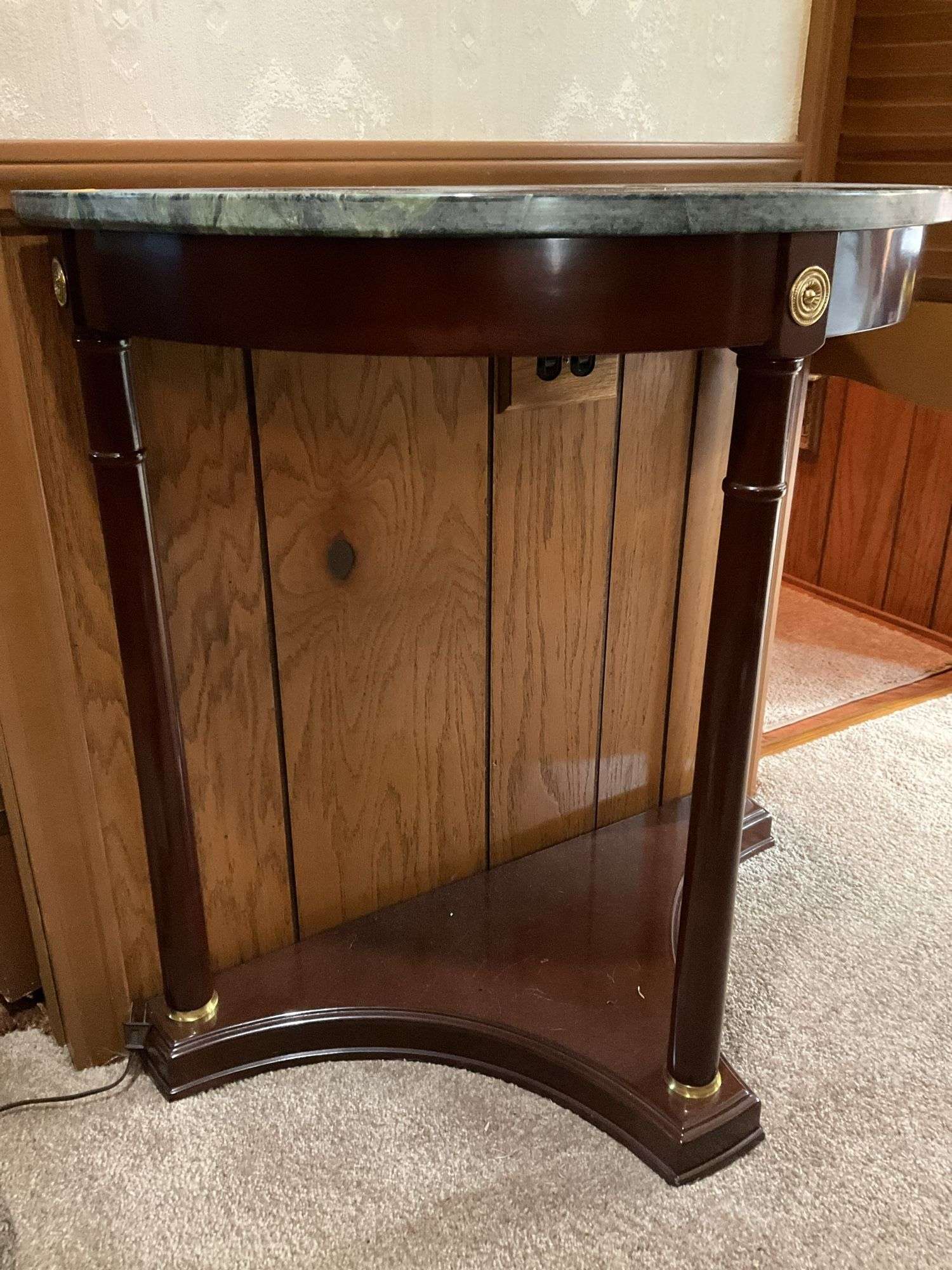 Bombay Marble Half Round Side Table - Kaufman Realty & Auctions
