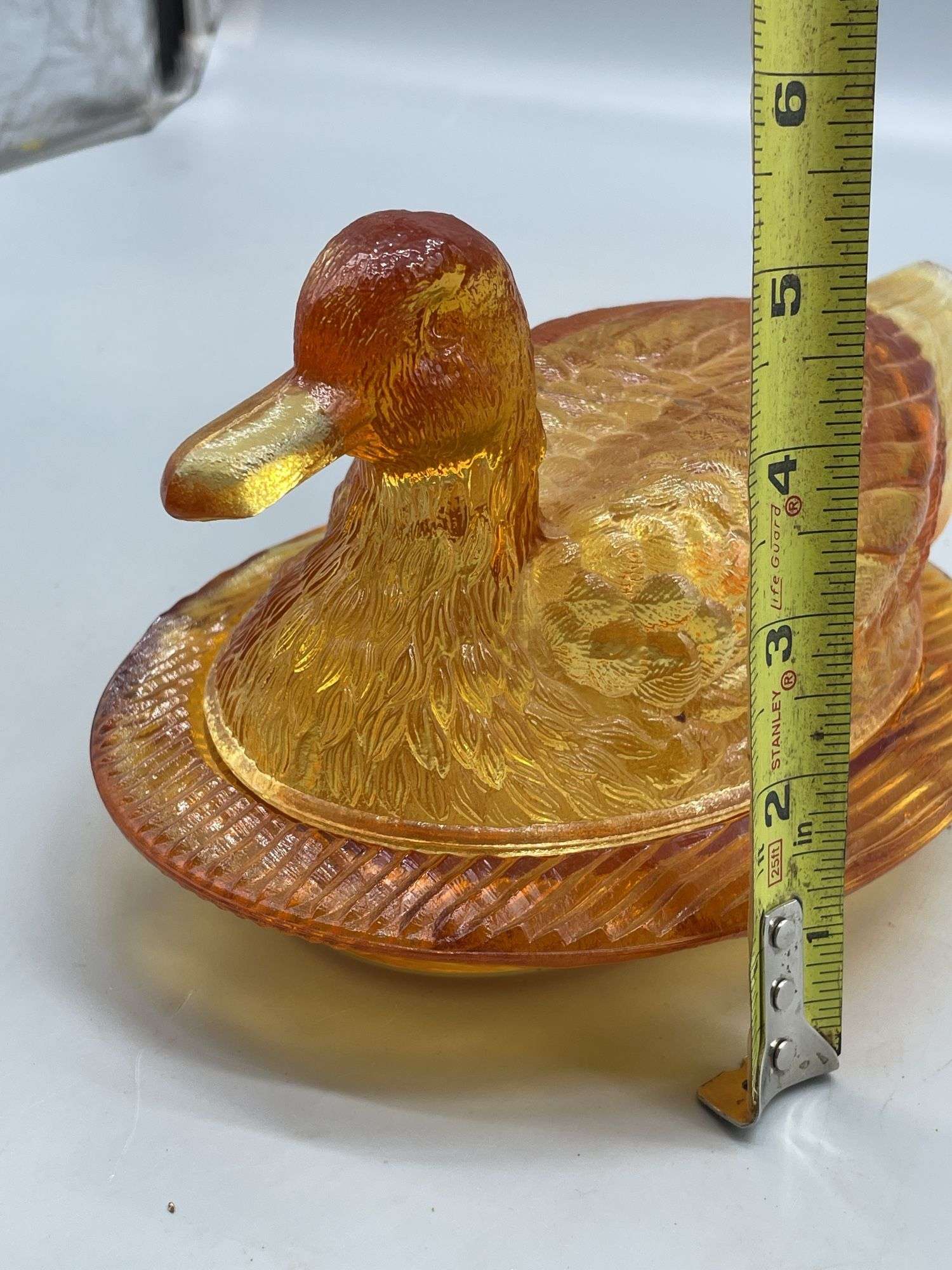 TIFFIN GLASS CO. AMBER "TIFFIN DUCK" - Kaufman Realty & Auctions