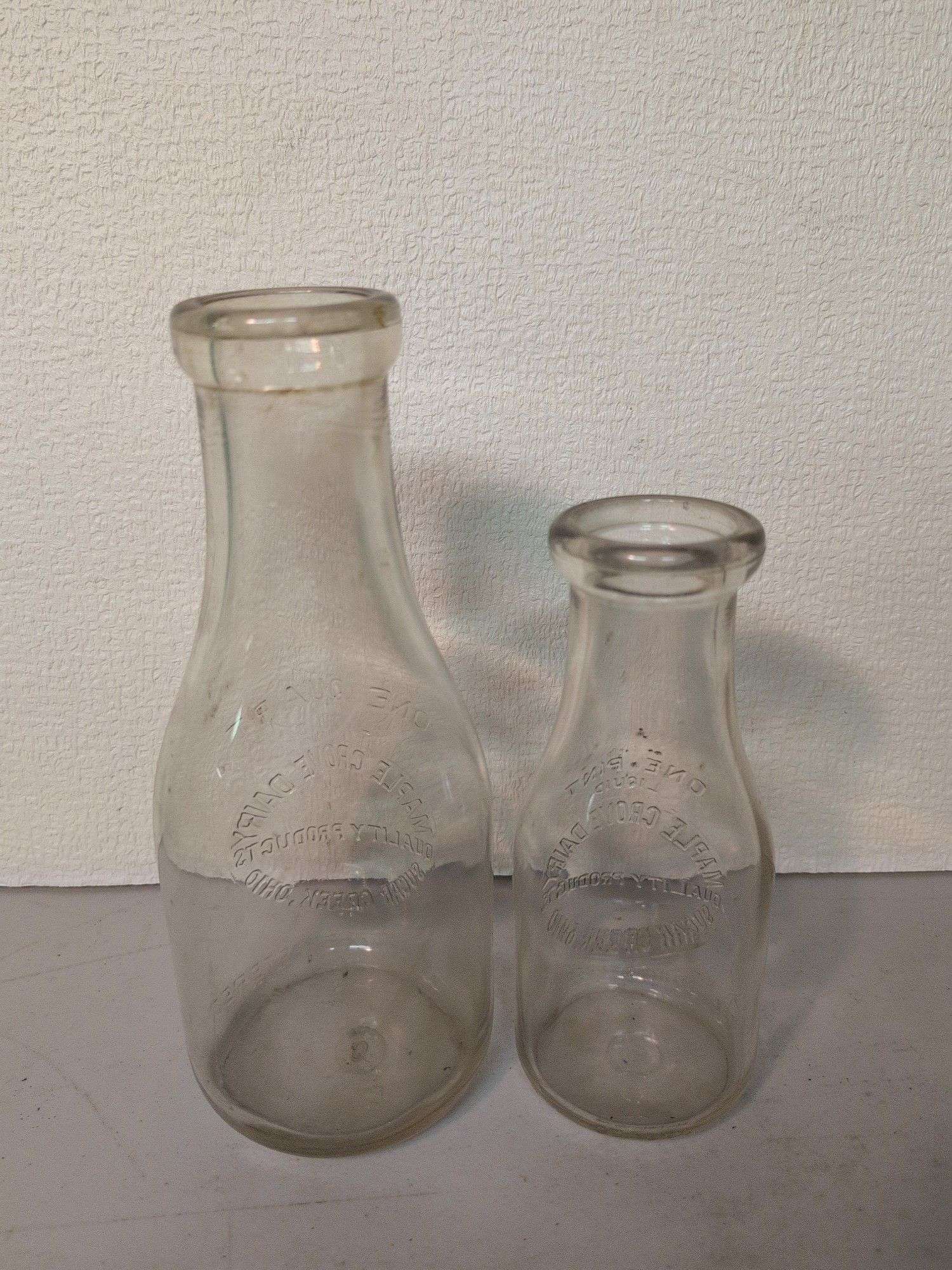 (2) Maple Grove Dairy Sugarcreek, Ohio milk bottles - Kaufman Realty ...