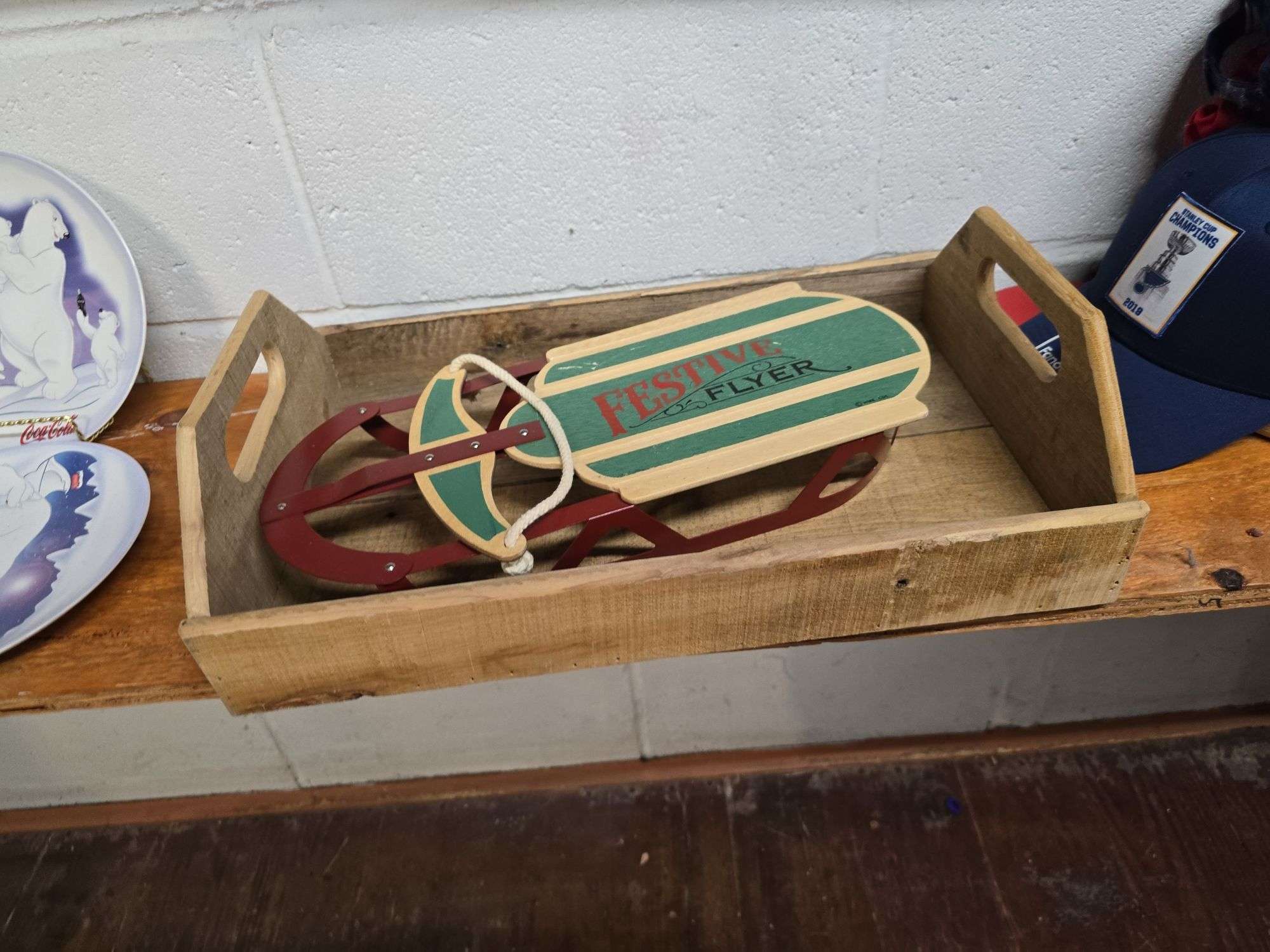 WOODEN TRAY AND MINI SLED - Kaufman Realty & Auctions