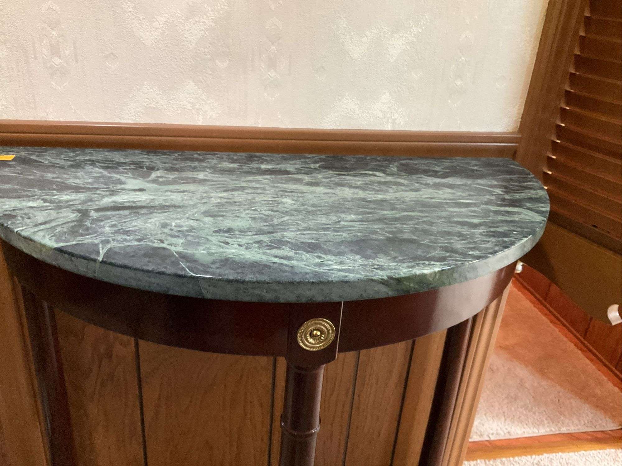 Bombay Marble Half Round Side Table - Kaufman Realty & Auctions