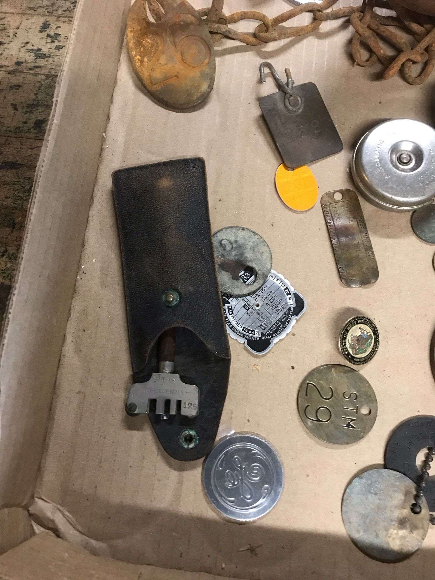 Miscellaneous Antique, brass, tokens, brass tags, flower scoop tokens ...