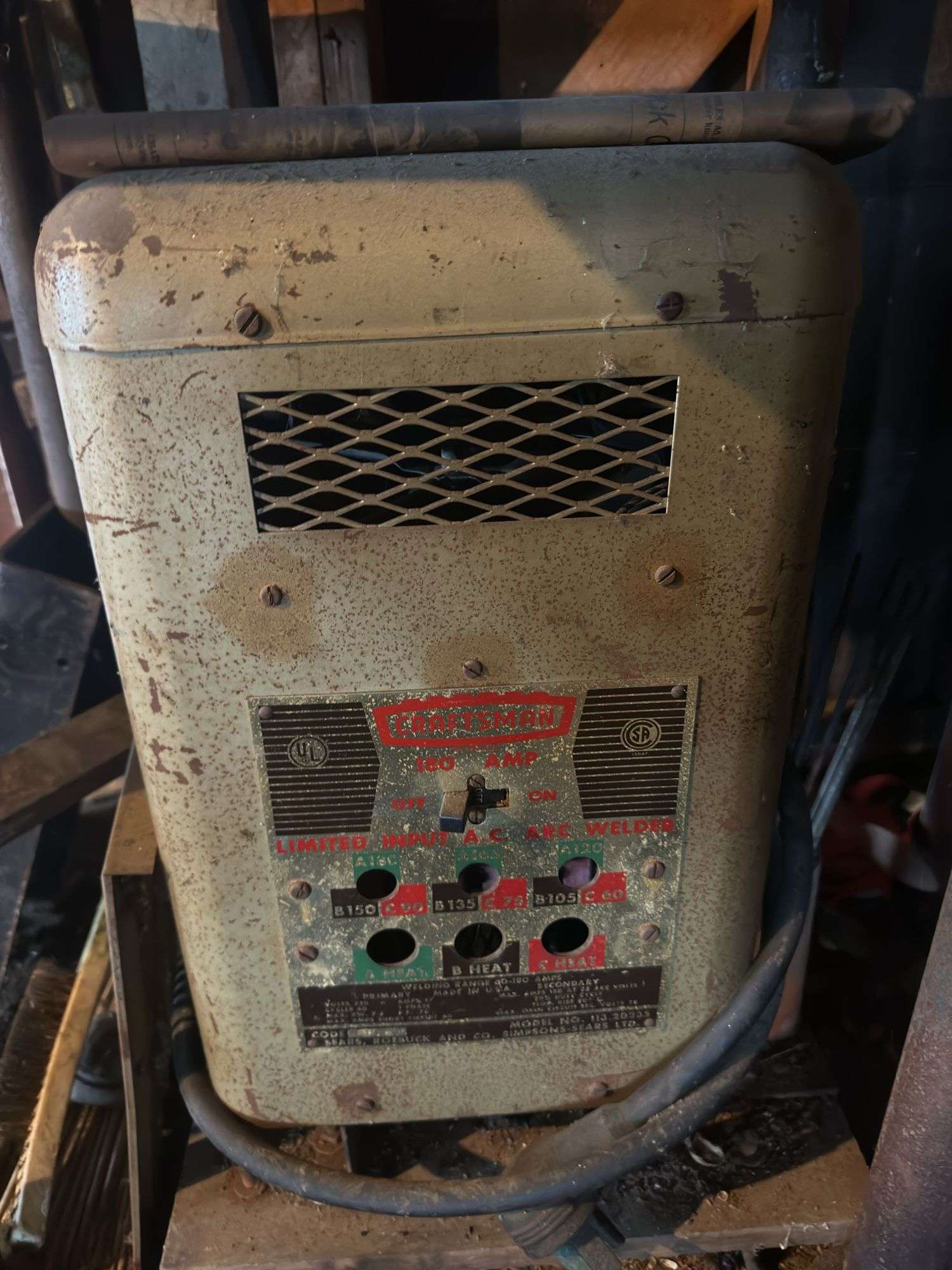 HEAVY DUTY METAL ROLLING WORK STATION WITH VINTAGE CRAFTSMAN WELDER AND ...