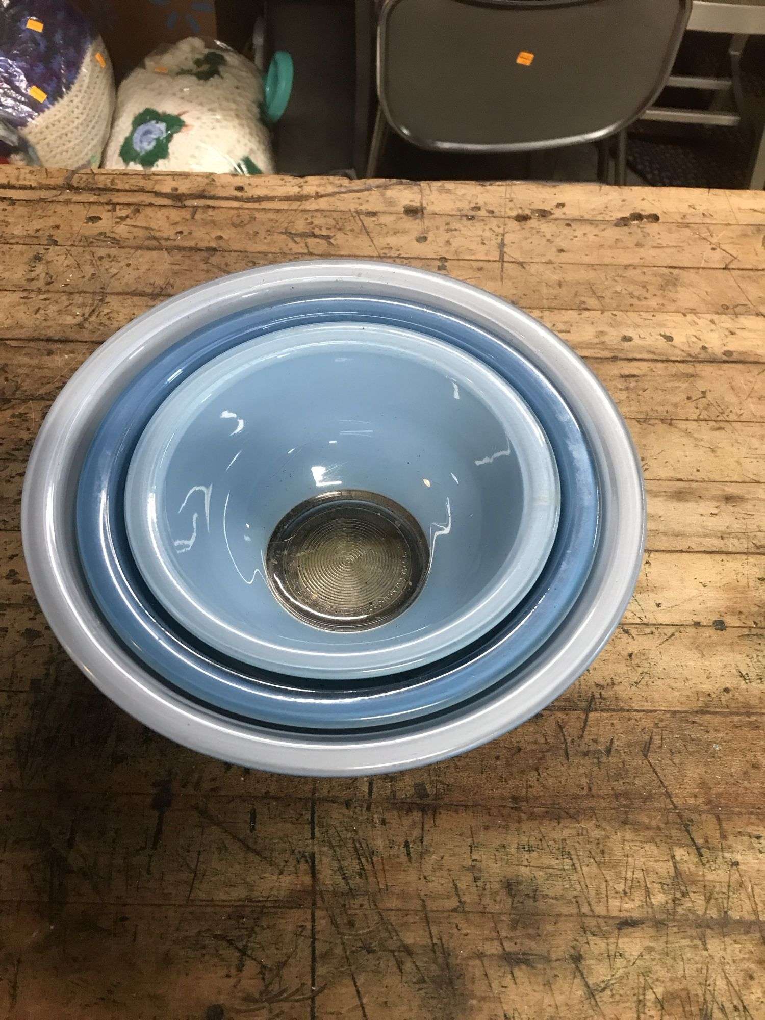 Vintage Blue Pyrex mixing bowls - Kaufman Realty & Auctions
