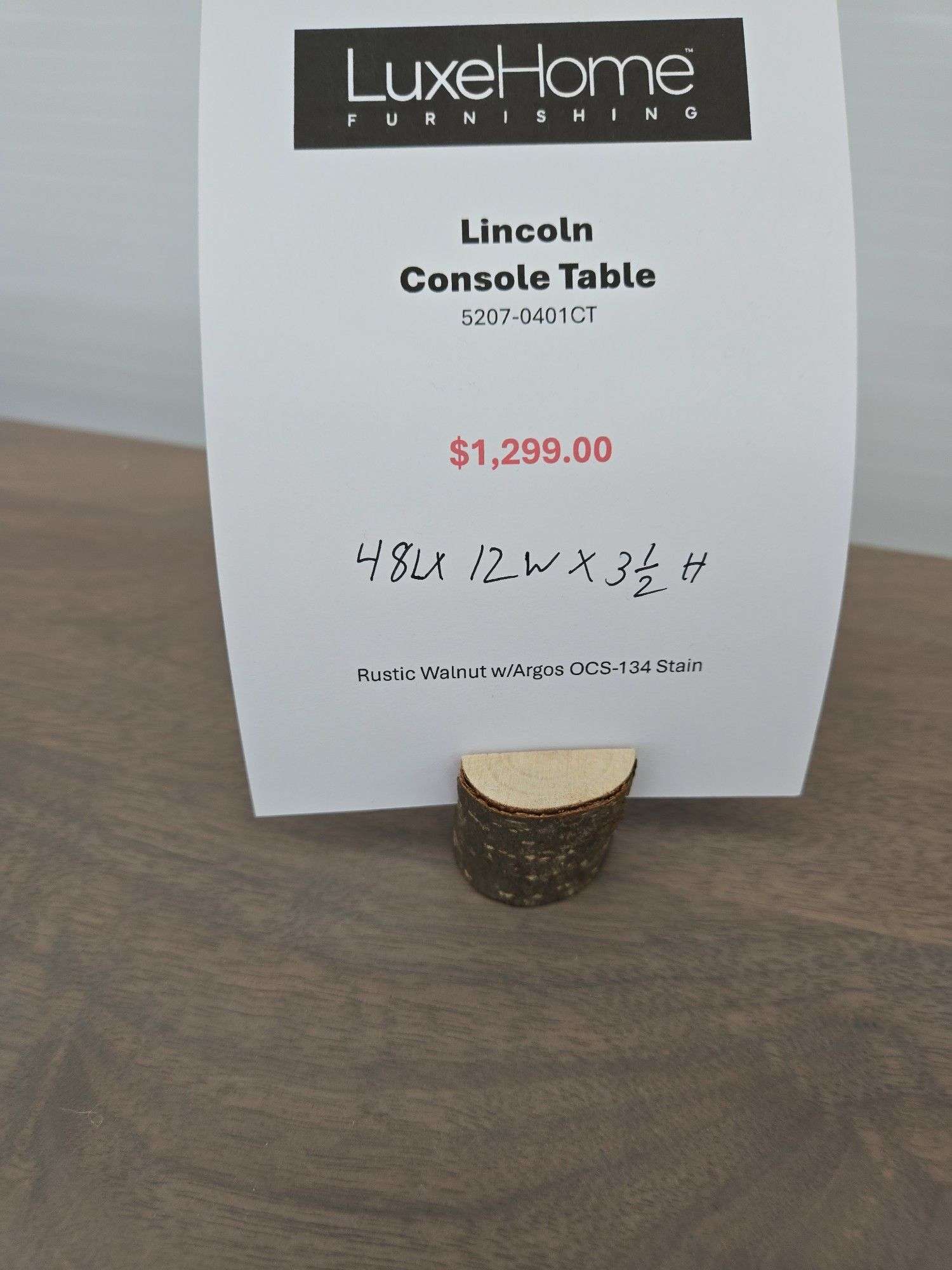 Lincoln console table- 48"x12"x30.5"- Rustic Walnut - Kaufman Realty ...