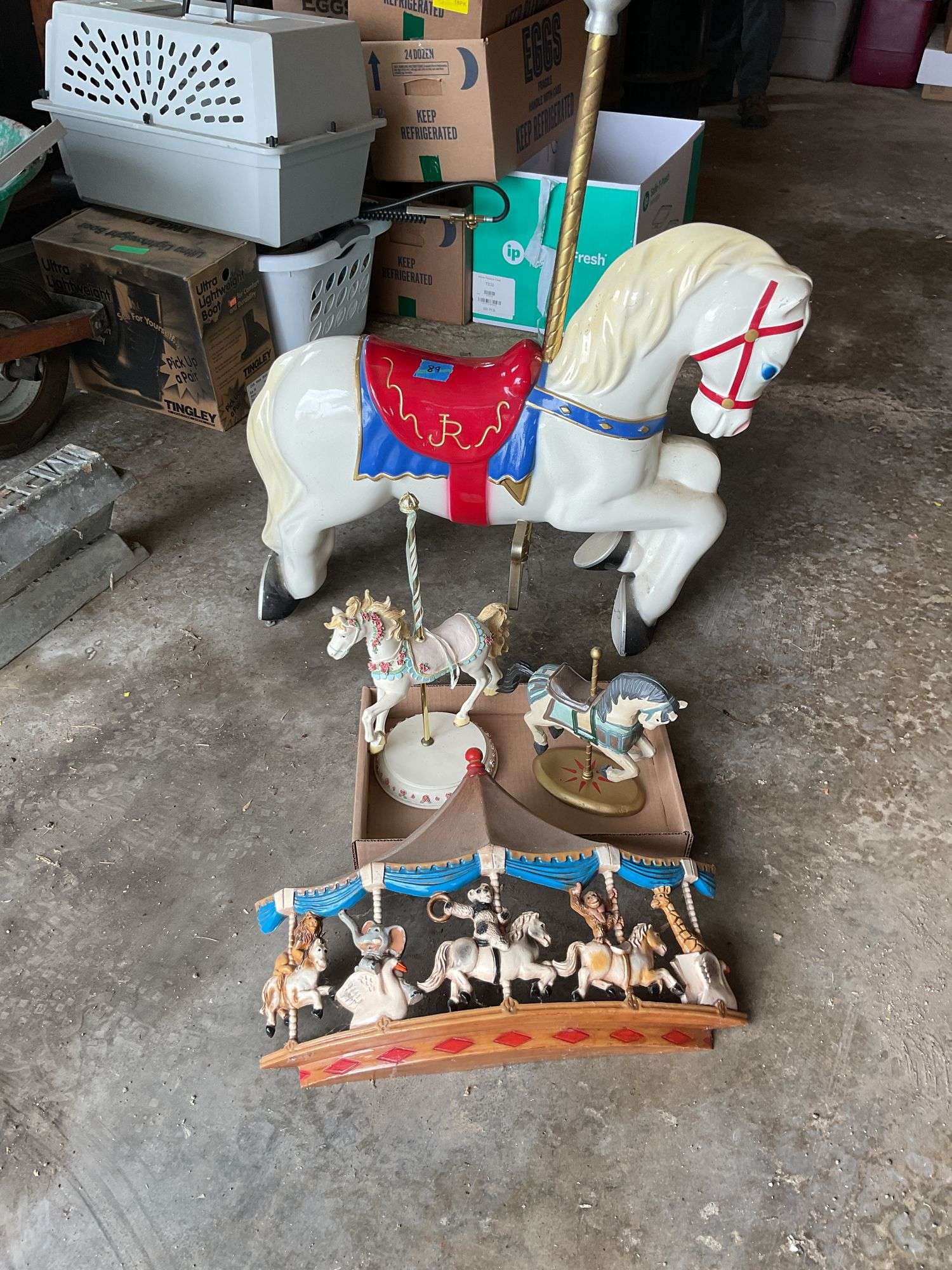 SET OF LARGE AND SMALL VINTAGE CAROUSEL HORSES - Kaufman Realty & Auctions