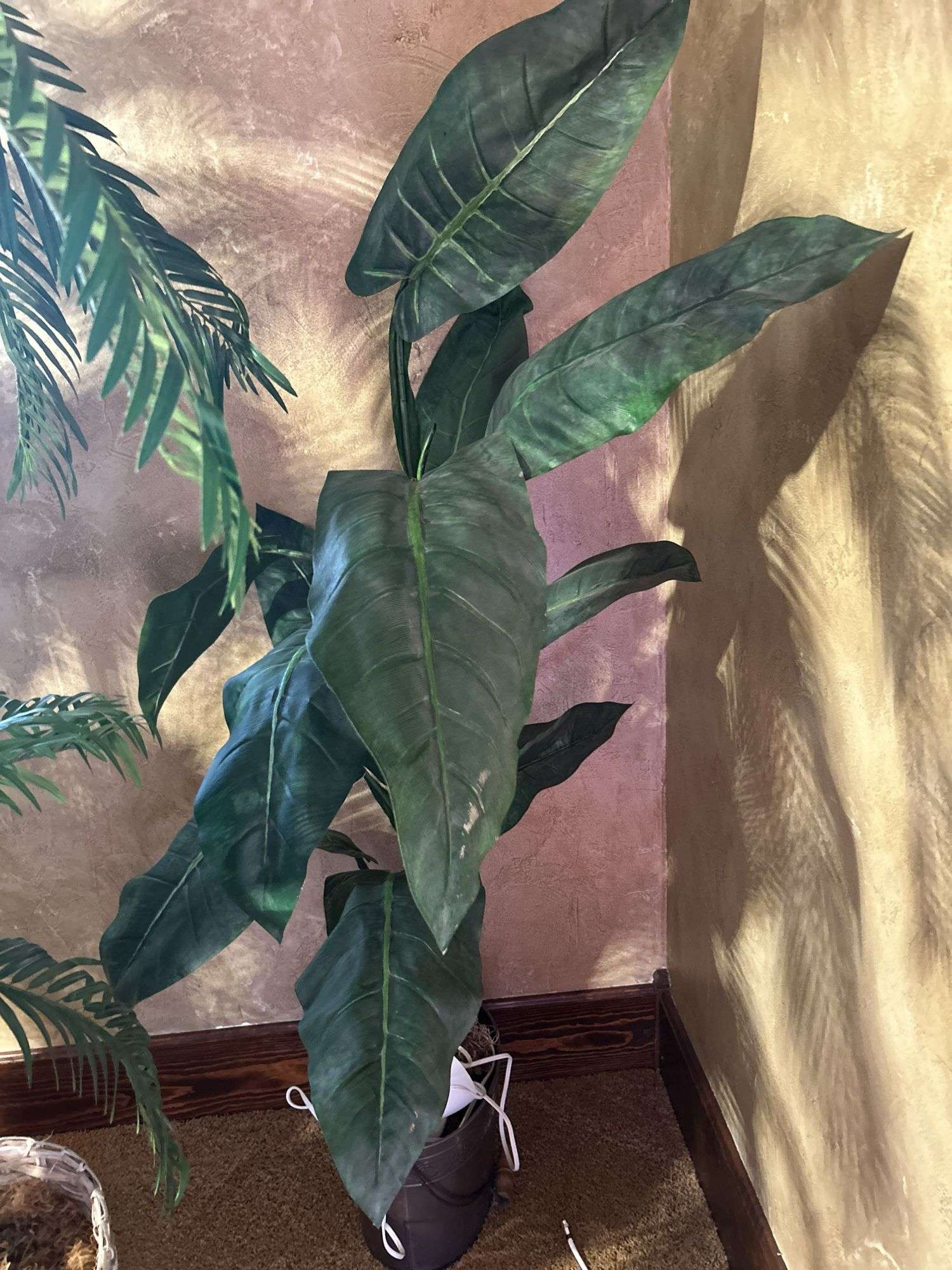 (4) artificial large plants - one with lights - Kaufman Realty & Auctions