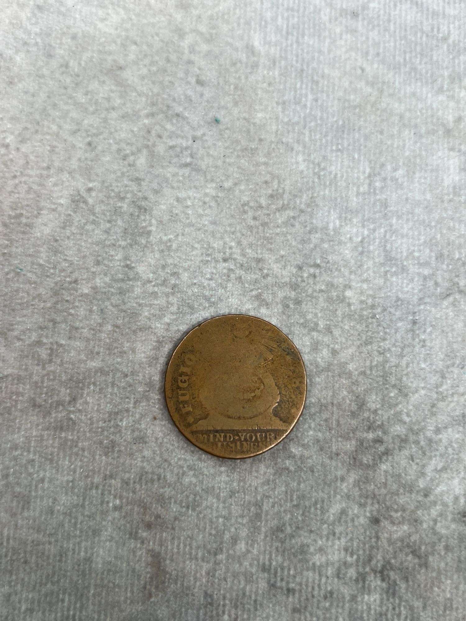 1787 Post-Colonial Fugio Copper Cent - Kaufman Realty & Auctions