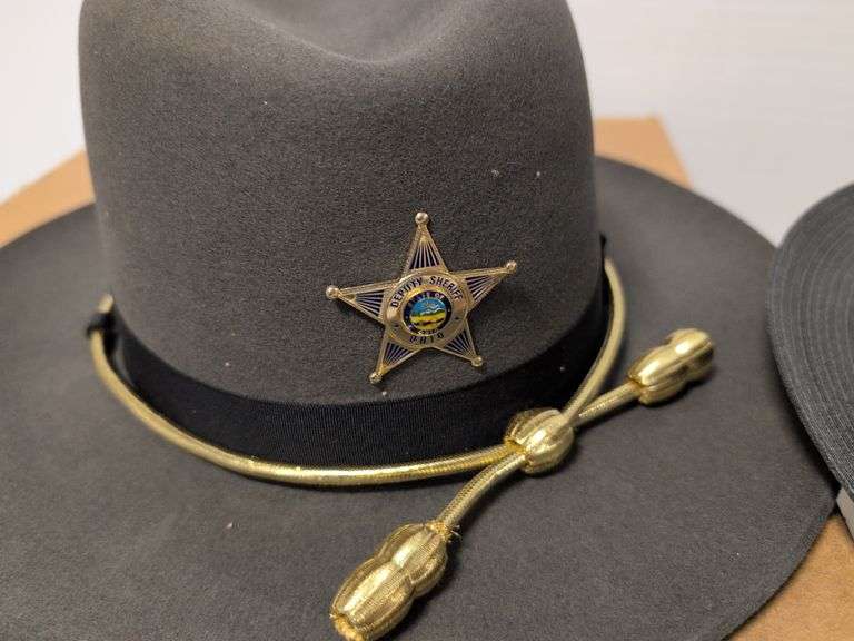 (2) Stratton men’s hats w/ boxes - deputy sheriff & other hat - Kaufman ...