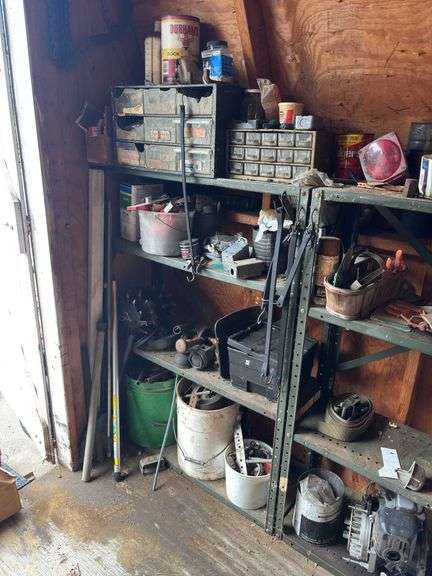 Metal Engine Parts , Shelves - Kaufman Realty & Auctions