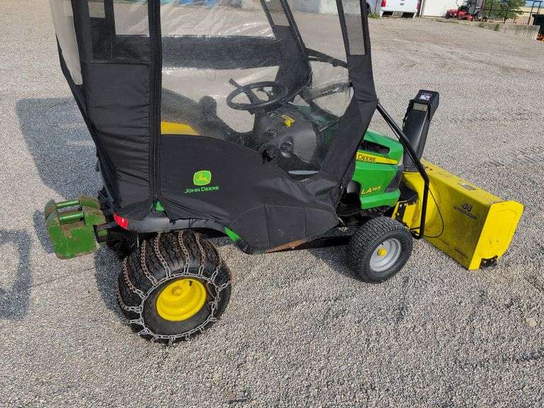John Deere LA145 100 series riding lawn tractor with snowblower ...