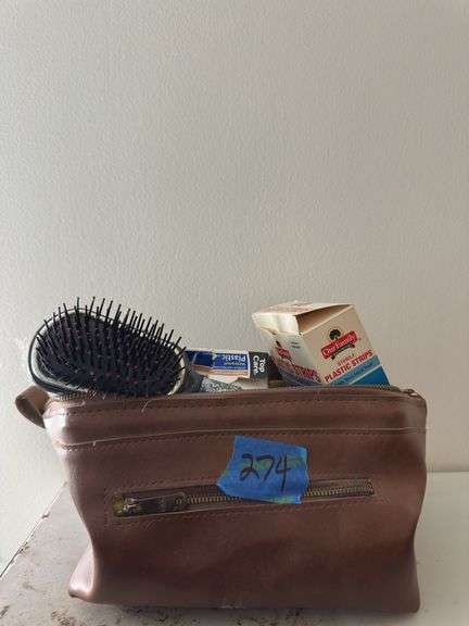 VINTAGE STANLEY SHAVING BRUSH, RAZOR, BAND-AIDS, FINGERNAIL CLIPPERS ...
