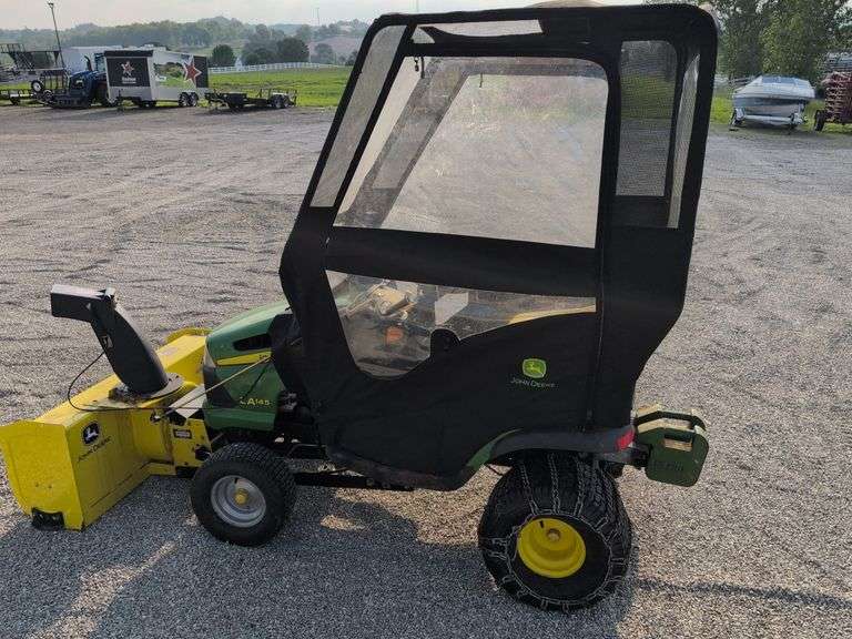 John Deere LA145 100 series riding lawn tractor with snowblower ...