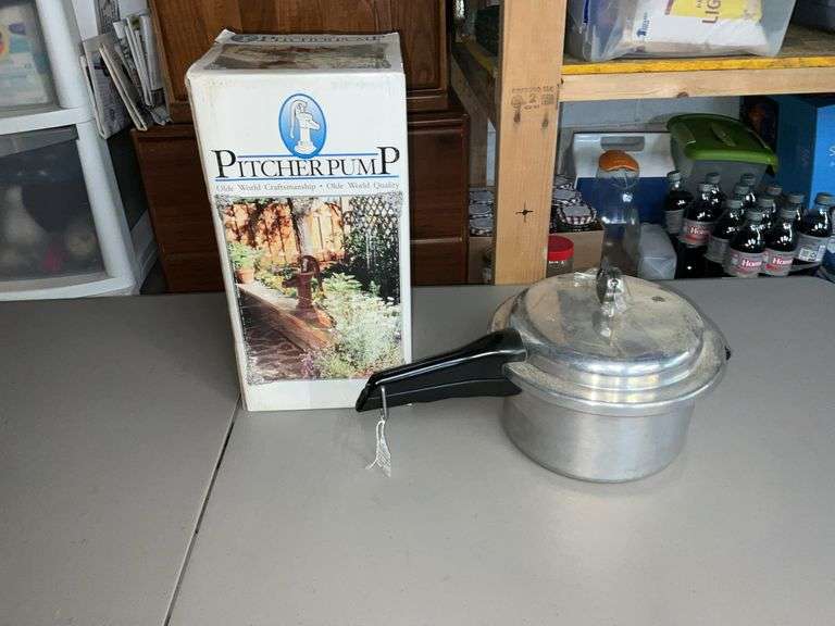 Mirromatic pressure cooker in good condition, pitcher pump - Kaufman ...