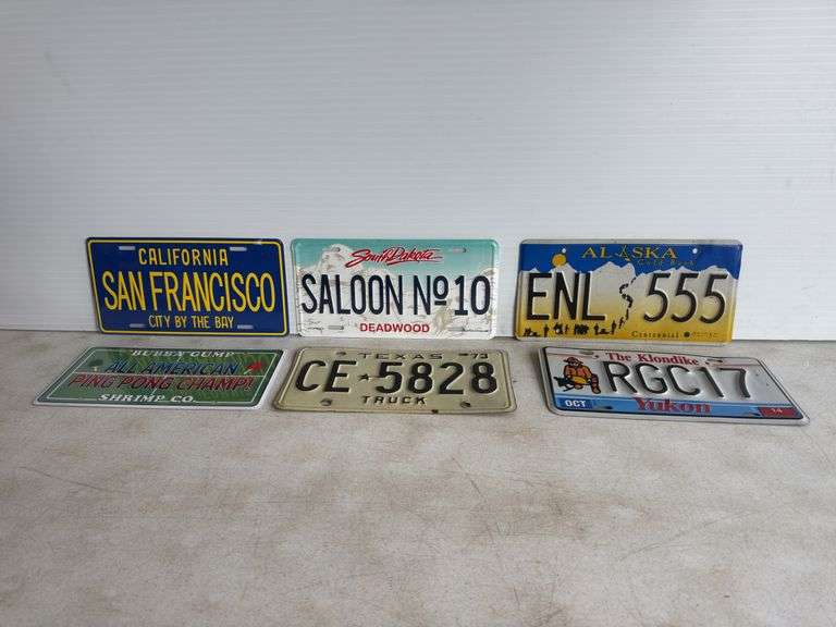 6 License plates - Kaufman Realty & Auctions