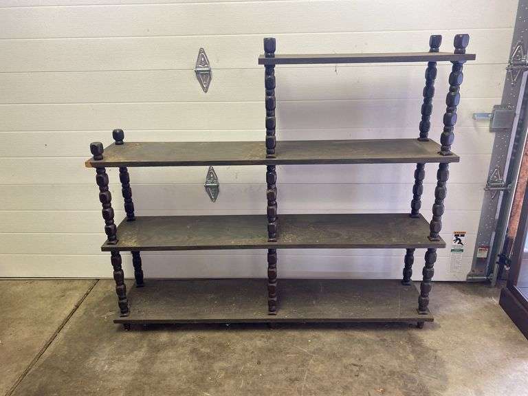 Wooden Spindle Shelf - Kaufman Realty & Auctions