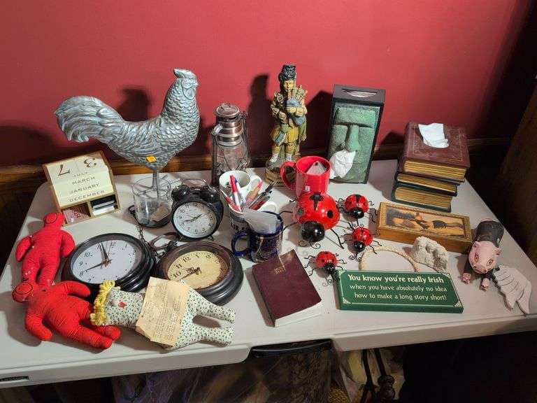 Clocks, tissue holders, voodoo dolls, and other decor - Kaufman Realty ...