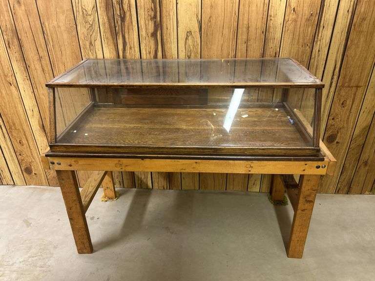 Wooden Display Case- 55x28x14 - Kaufman Realty & Auctions