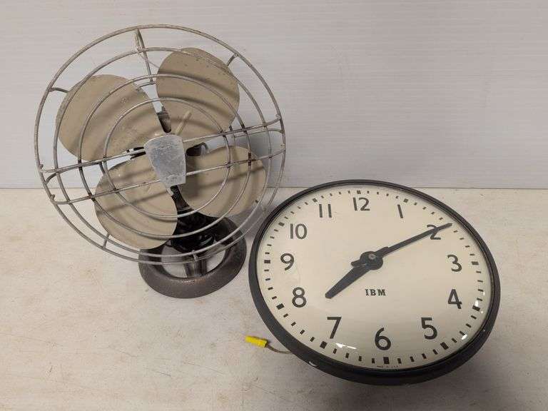 Older electric fan - works & Old School IBM clock - Kaufman Realty ...