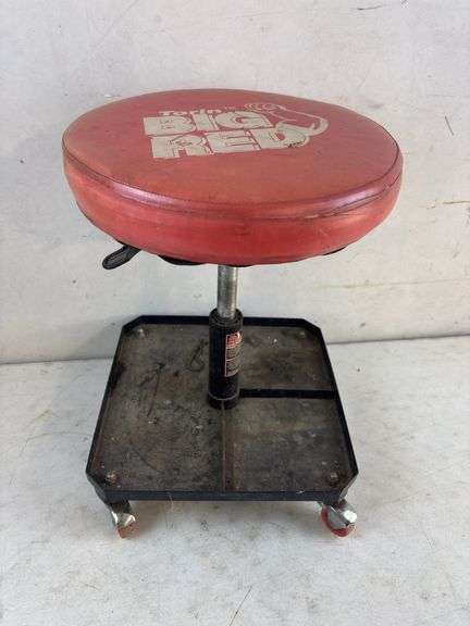 Big Red Shop Stool - Kaufman Realty & Auctions