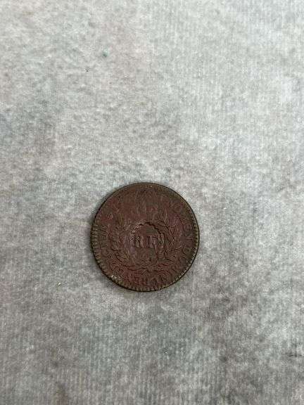 1767 Colonial French Colonies Coin counterstamped RF - Kaufman Realty ...