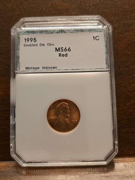 1995 DOUBLE DIE OBVERSE LINCOLN CENT IN PCI MS66 RED SLAB - Kaufman ...