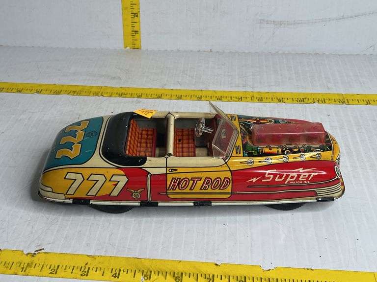 Marx Lumar 777 Super Hod Rod Tin Friction Toy - Kaufman Realty & Auctions