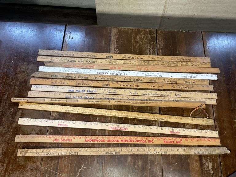 (13) advertisement yard sticks - underwood Lincoln Mercury dodge ...