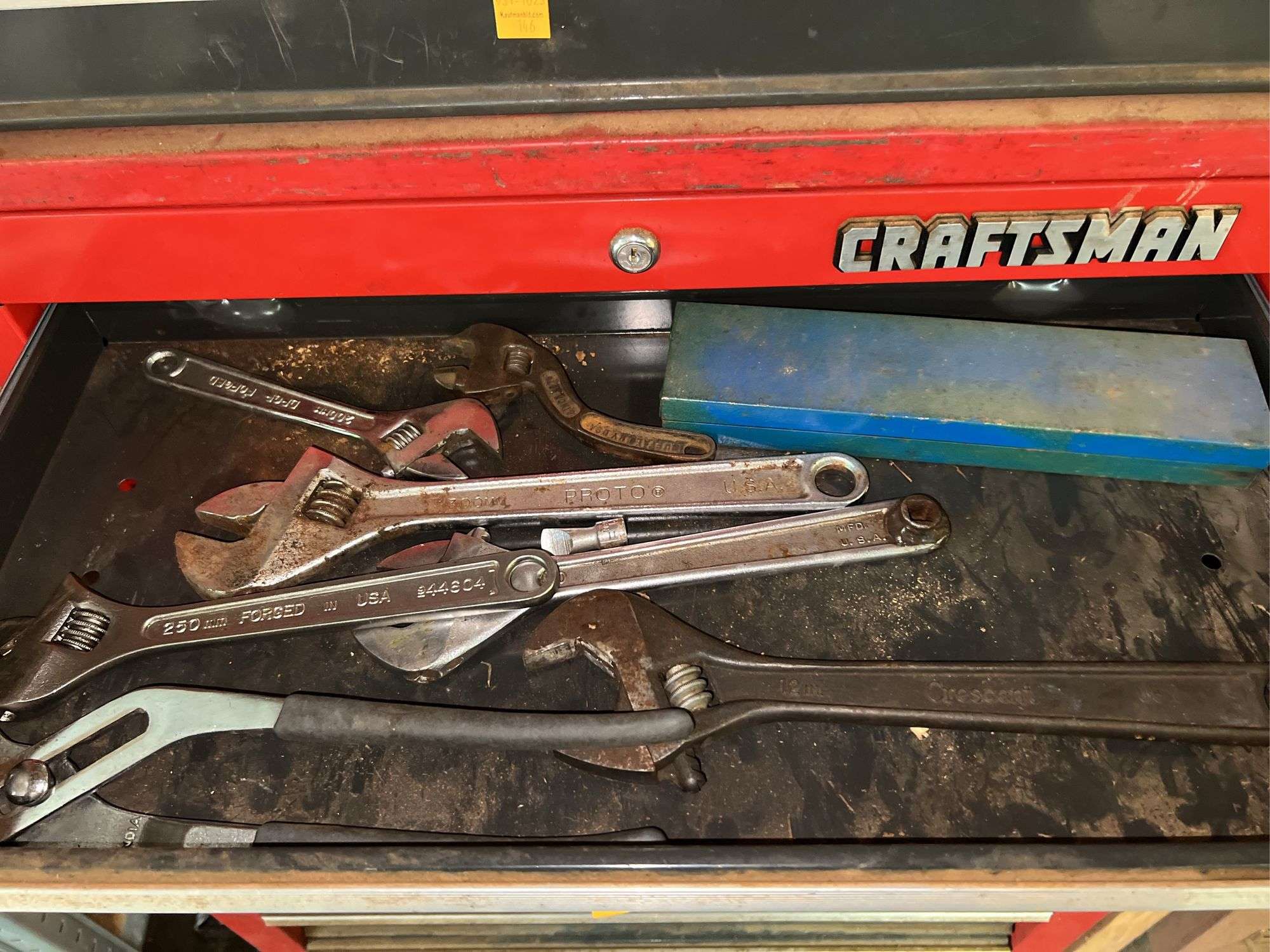 Cresent Wrenches, Socket Set, Adjustable Wrench. Contents of Drawer ...